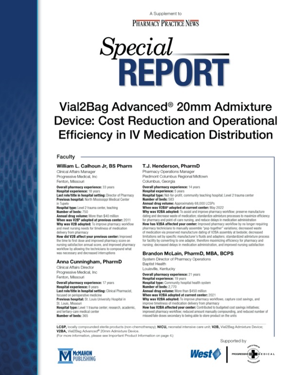 Vial2Bag Advanced® 20mm Admixture Device: Cost Reduction and ...