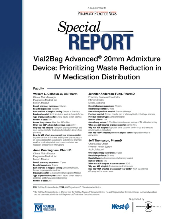 Vial2Bag Advanced® 20mm Admixture Device: Prioritizing Waste Reduction ...